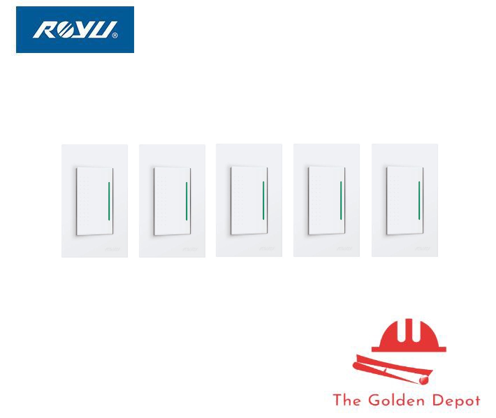 Royu 1 Gang/One Way Switch with Reflector (Wide Series) WD511 Set of 5 ...