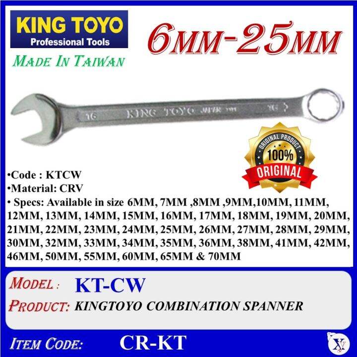 CR-KT 6mm-25mm KINGTOYO CRV COMBINATION SPANNER (KT-CW) KING TOYO JAPAN ...