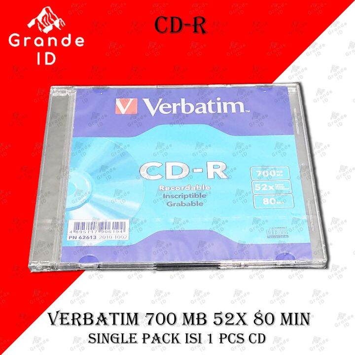 CD-R VERBATIM SINGLE PACK 700 MB 52X CD KOSONG CD BLANK | Lazada Indonesia