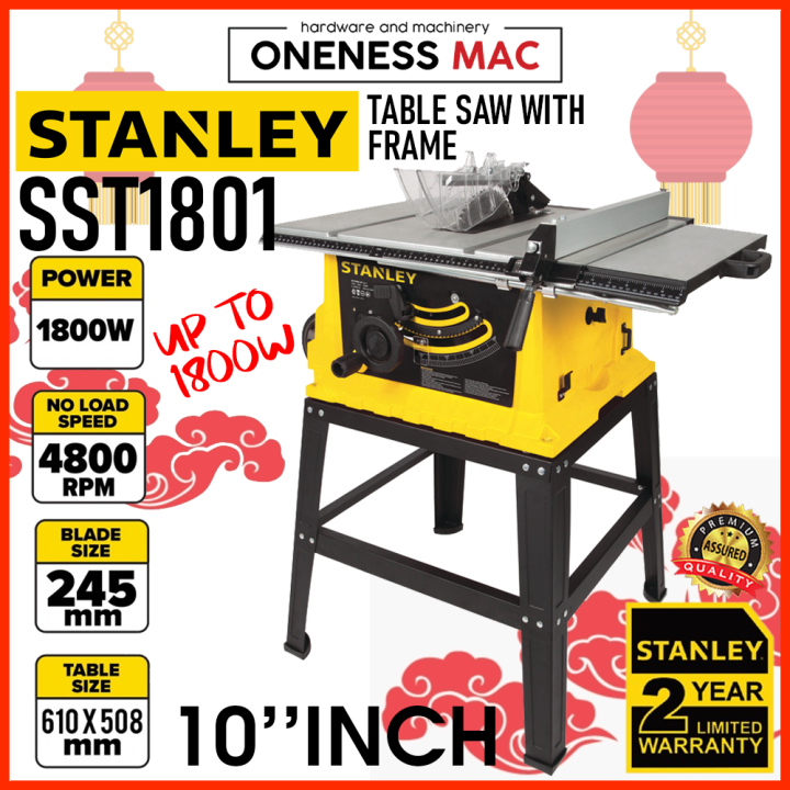 ''STANLEY'' TABLE SAW WITH FRAME 10'' / 1800W SST1801 | Lazada