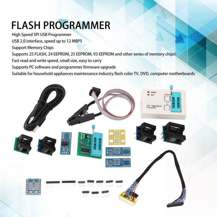 เครื่องโปรแกรม USB แฟลชการระบุตัวตนอัตโนมัติ12 MBps ความเร็วสูง SPI Flash Programmer โมดูลที่ ...