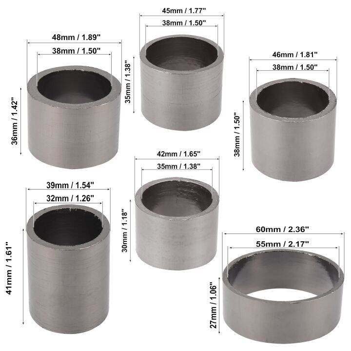 Motoforti 11 Sizes Motorcycle Exhaust Muffler Pipe Gasket Graphite Seal ...