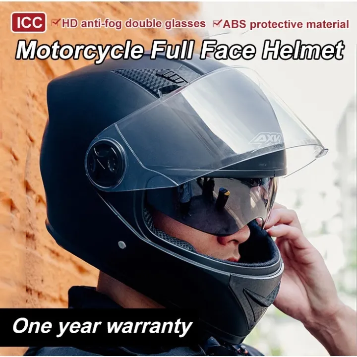 ICC Motorcycle Full Face Helmet Dual Visor Standard Flip Up Modular EVO ...