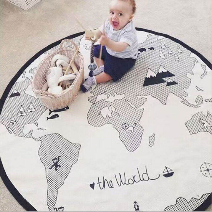 Large Size Creeping Activity Play Mat With World Map For Kids Toddler ...