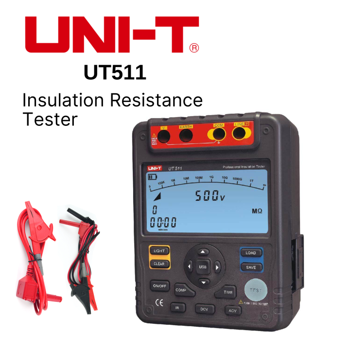 UNI-T UT511 Insulation Resistance Tester (Test Voltages 100V~1000V ...