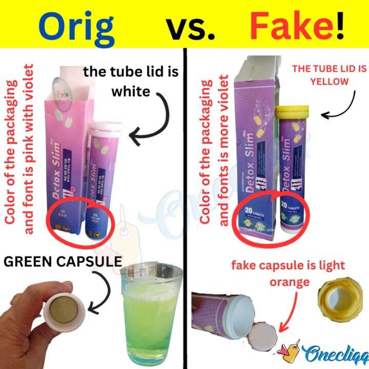 Original Detox Slim Slimming Effervescent Tablets (1 box 20 Tablets ...