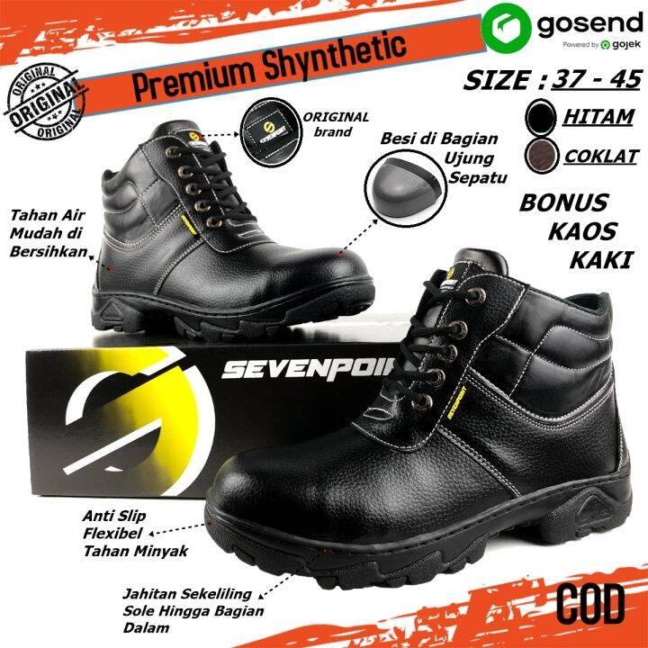 Sepatu Safety Original Sevenpoint Pria Septy Ujung Besi sepatu Septi ...