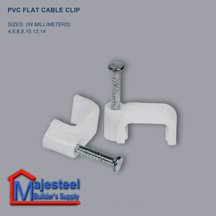 PVC White Cable Clips Flat and Round (100PCS/PACK) (MAJESTEEL) | Lazada PH