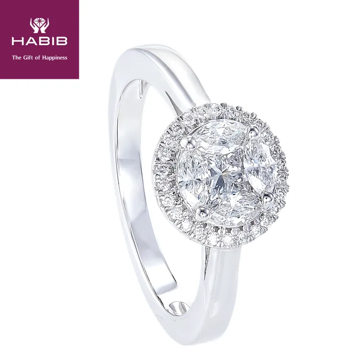 Habib Empress Halo Diamond Ring | Lazada
