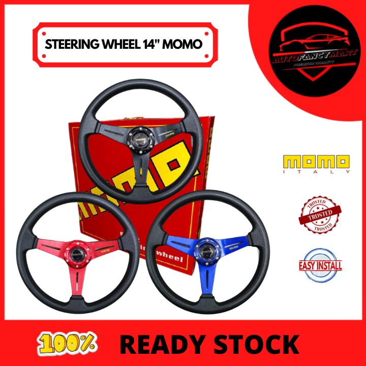 MOMO 14 Inch PU Steering Wheel Car Steering Wheel | Lazada