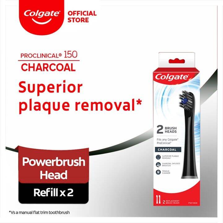 Colgate ProClinical 150 Charcoal Battery Power Sonic Toothbrush Refill ...
