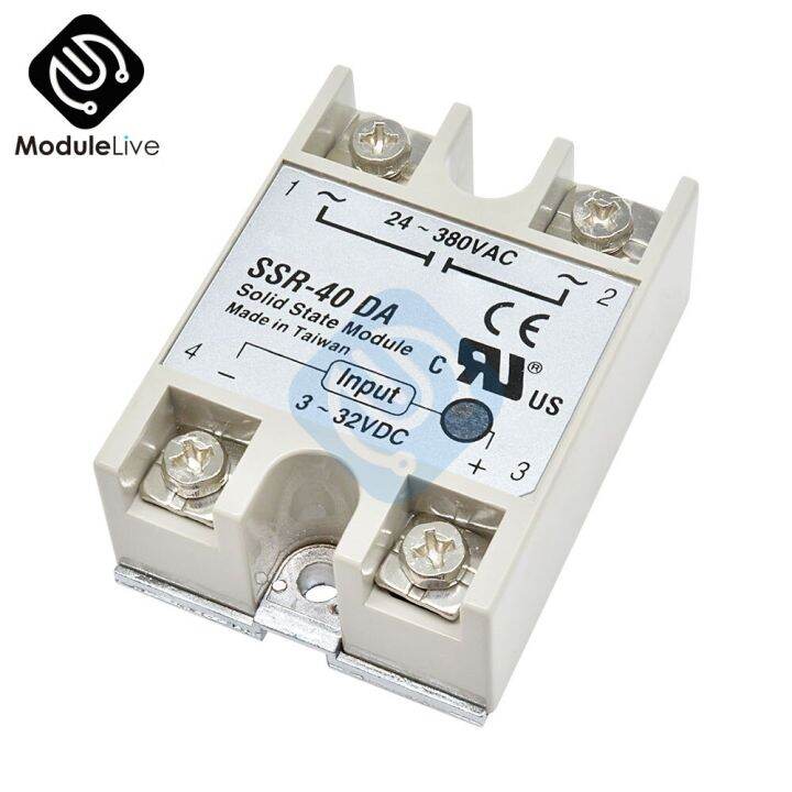24V-380V 40a 250V Ssr-40da โซลิดสเตทรีเลย์โมดูล3-32V Dc ไปยัง Ac Ssr ...