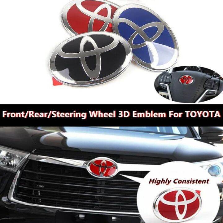 3D Acrylic Sticker Red/Blue/Black Front Rear Steering Wheel Logo Frame ...