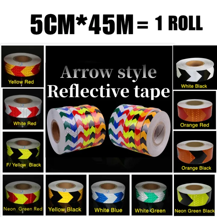 OC Reflectorize Arrow Pattern Reflective Sticker Safety Warning Tape ...