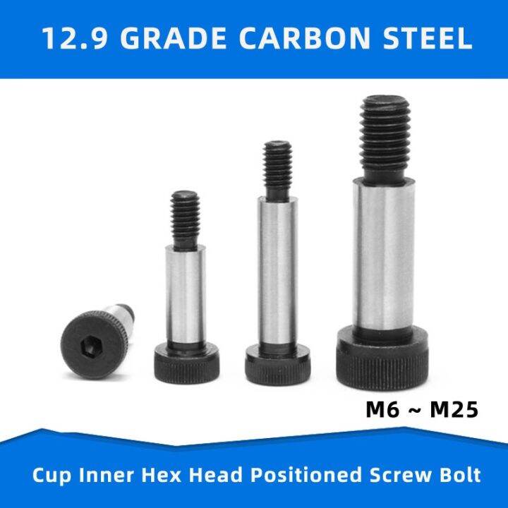 12.9 Grade Carbon Steel Inner Hex Positioned Black Shoulder Screws with Cup Head Hexagon Plug ...