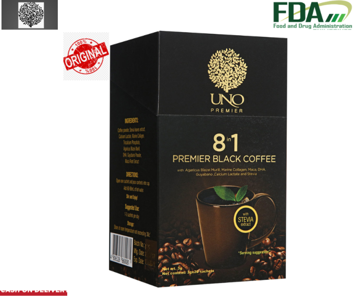 UNO 8n1 BLACK COFFEE POWDERED MIX (MADE WITH STEVIA LEAF EXTRACT ...