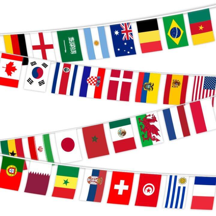 20 Pcs Of National Flags Hang On String The Countries Around The World ...