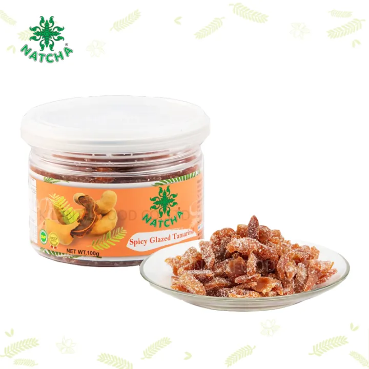 Natcha มะขามหยีรสเผ็ด (กระปุก) 100g. หวานอมเปรี้ยว เผ็ดนิดๆ มาตรฐาน ...