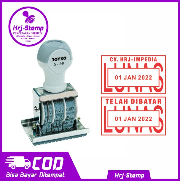 Cetak Stempel Lunas Tanggal Bisa Tambah Tulisan Custom | Lazada Indonesia