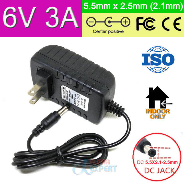 อะแดปเตอร์แปลงไฟ Adapter DC 6V 3A ( 3000mA ) Power Supply Charger US ...