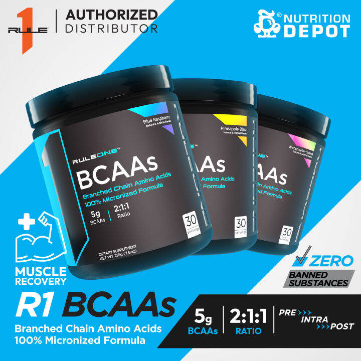 Rule1 BCAA 30 Servings - กรดอะมิโนป้องกันการสลายตัวของกล้ามเนื้อ | Lazada.co.th