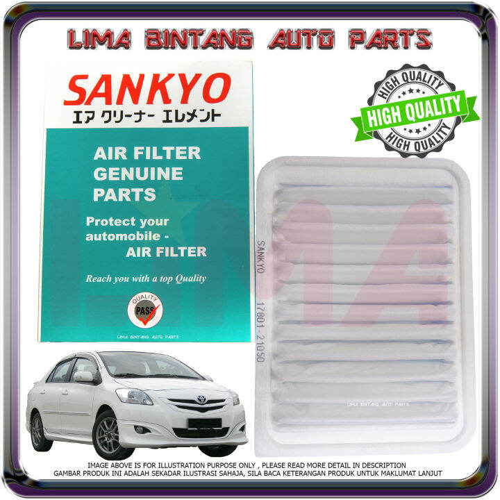 Toyota Vios Dugong NCP93 Engine Air Filter ( Penapis Angin ) Sankyo ...