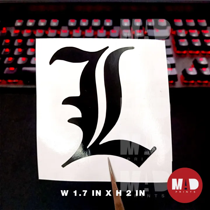 Anime - Deathnote - L Sticker Vinyl Car Decal | Lazada PH