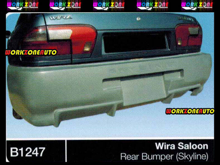 B1247 Proton Wira Saloon Fiber Rear Bumper (Skyline) Body kit Bodykit ...