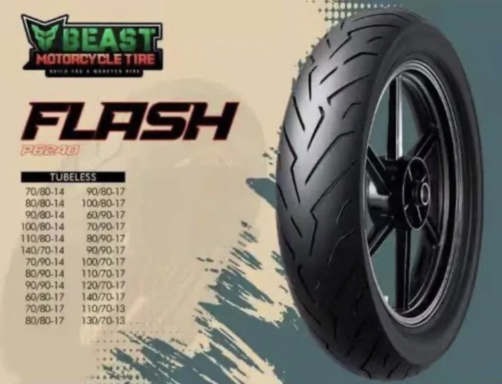 FTMS BEAST TIRE FLASH 90/90 BY 14 TUBELESS P6240 | Lazada PH
