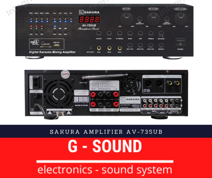 Sakura Digital Karaoke Mixing Amplifier AV-735UB | Lazada PH