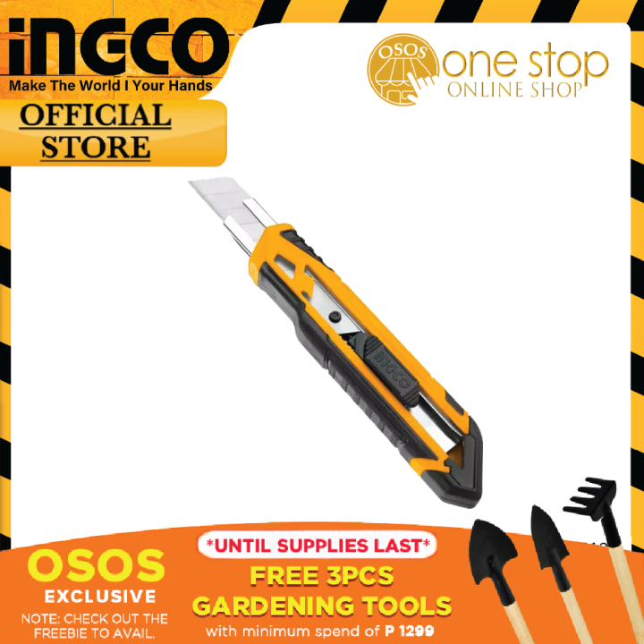 Ingco Original Snap Off Blade Knife Flat 18mm X 100mm With 1 Sk5 Blade