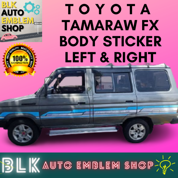 TOYOTA TAMARAW FX / BODY STICKER / LEFT AND RIGHT / DECALS / BLUE 001 ...