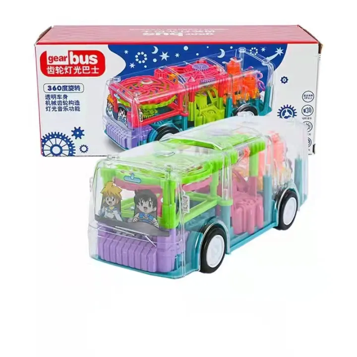 Electric transparent light bus simulation gear 360° rotating universal ...