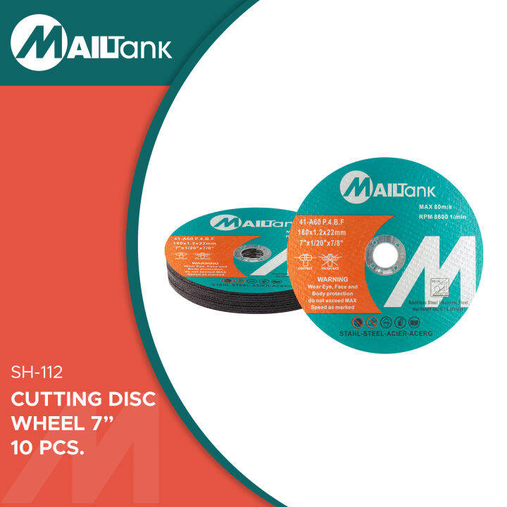MAILTANK (SH-112) Cutting Disc Wheel for Cut Off Machine 7" 180 x 1.2 x ...