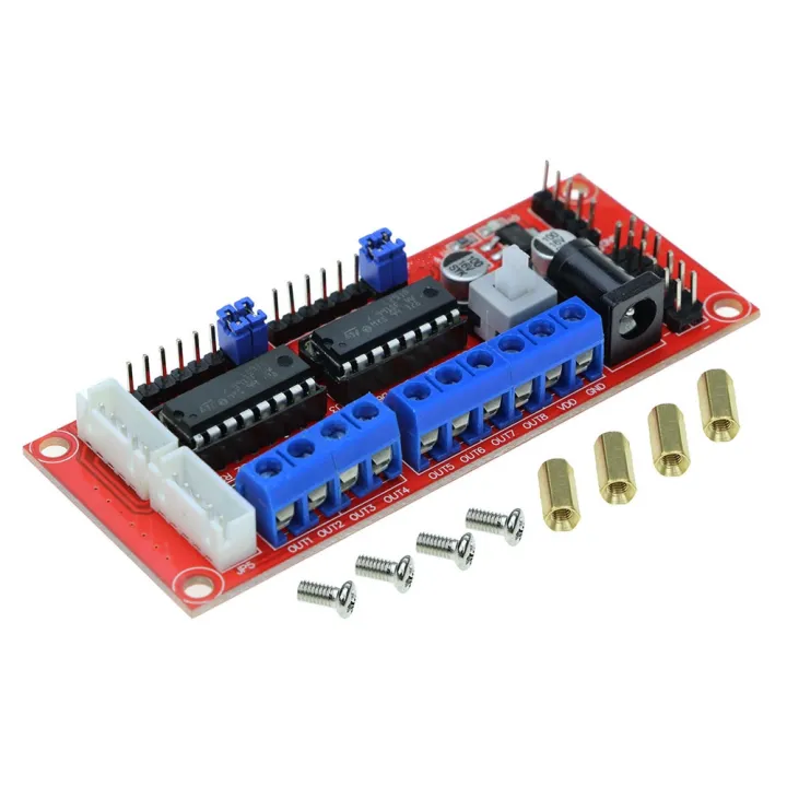 4 DC motor drive module 4WD car L293D module บอร์ดขับมอเตอร์ 4 ช่อง ...