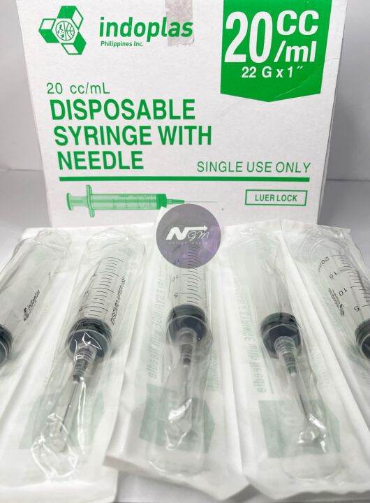 50 pieces per box / 20cc/ml Syringe with Needle 22gx1" | Lazada PH