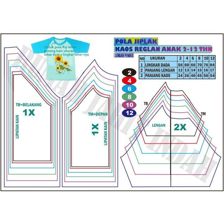 Pola Jiplak Pola Instan Pola Baju POLA KAOS REGLAN ANAK | Lazada Indonesia