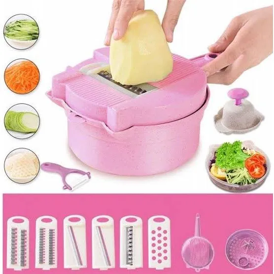 Multi functional 8 in 1 Kitchen Manual Food Vegetables Chopper Cutter ...