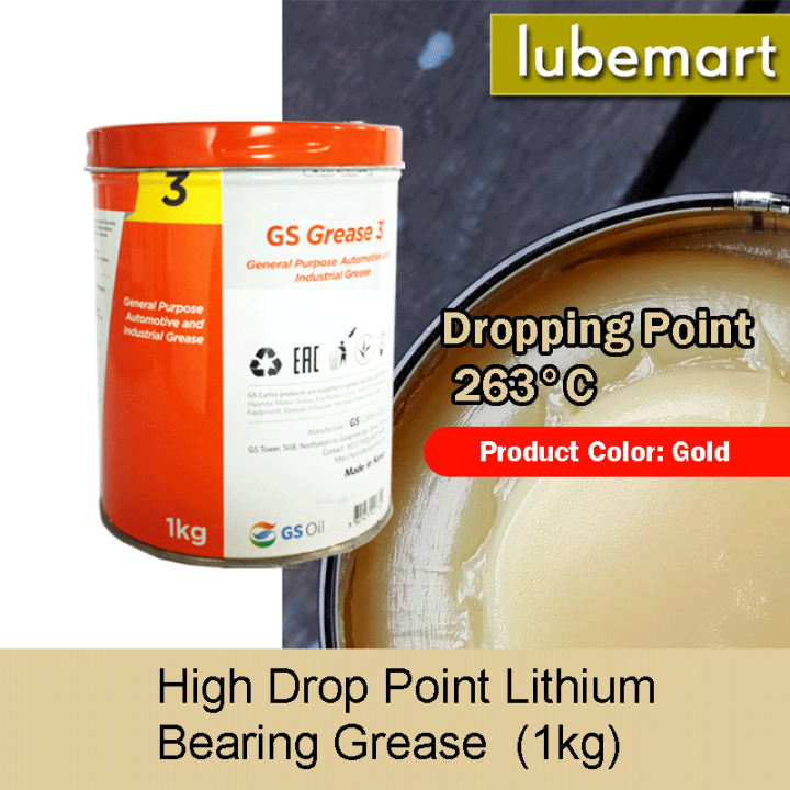 Lithium Grease - Multipurpose Bearing Grease - GS KIXX Grease 3 (1kg ...