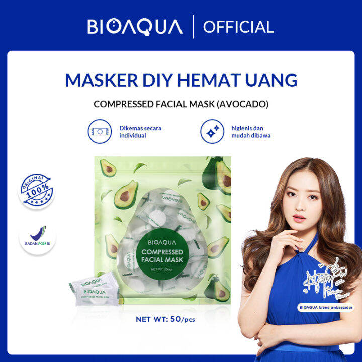 BIOAQUA Masker Wajah Compressed Mask Paper Masker Wajah kertas Masker DIY Masker Permen Wajah ...