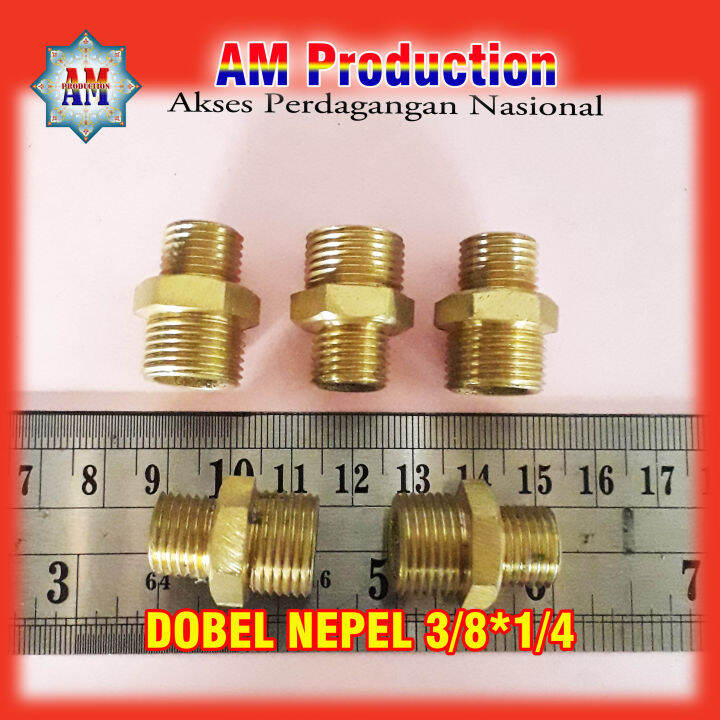 Dobel Nepel ukuran 3/8x1/4 Kuningan Double Nipple | Lazada Indonesia