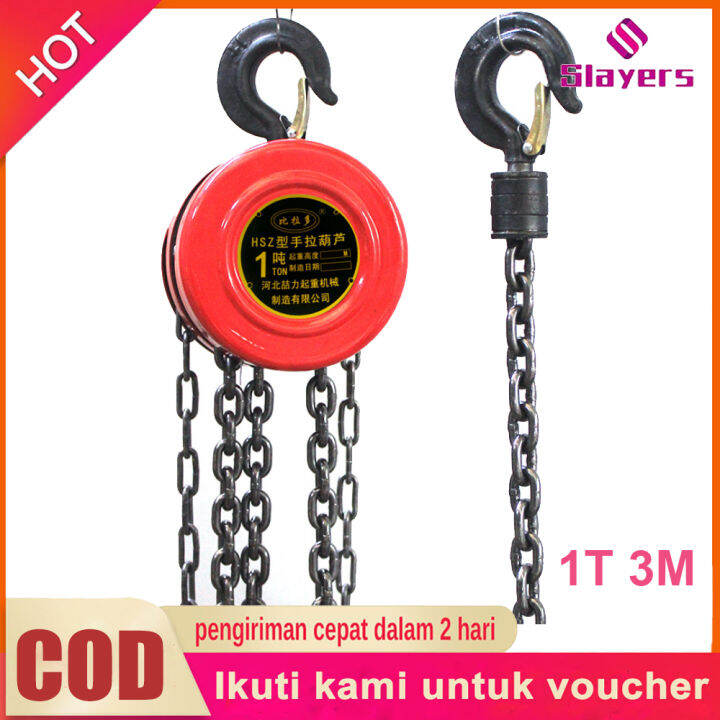 New 2 Tons Chain Block 1 Ton with 3 meters Chain Heavy duty Lifting ...