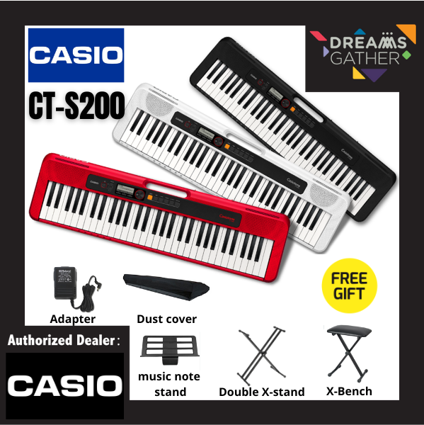Casio CT-S200 61 Key Casiotone Electric Keyboard Full Package Music ...