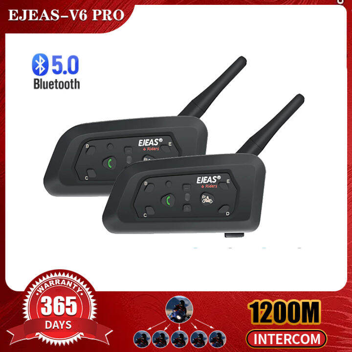 2Pcs/set EJEAS V6 Pro Helmet Intercom Headset Motorcycle Bluetooth ...