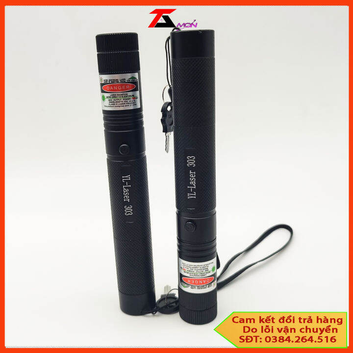 Đèn Pin Laser 303 chất lượng cao Ánh Sáng Xanh Lá Chiếu Xa Cực Mạnh, Kèm Phụ Kiện Chiếu Sao Vạn ...
