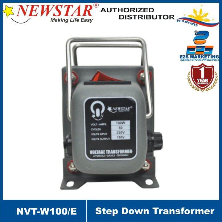 Newstar Step Down Transformer 100 Watts 220VAC In 110VAC Out NVT-W100/E ...