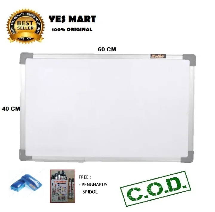 Papan Tulis (White Board ) Ukuran 40 x 60 CM Papan Tebal free Penghapus dan Spidol | Lazada ...