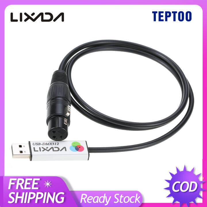 Lixada USB to DMX Interface Adapter LED DMX512 Computer PC Stage ...