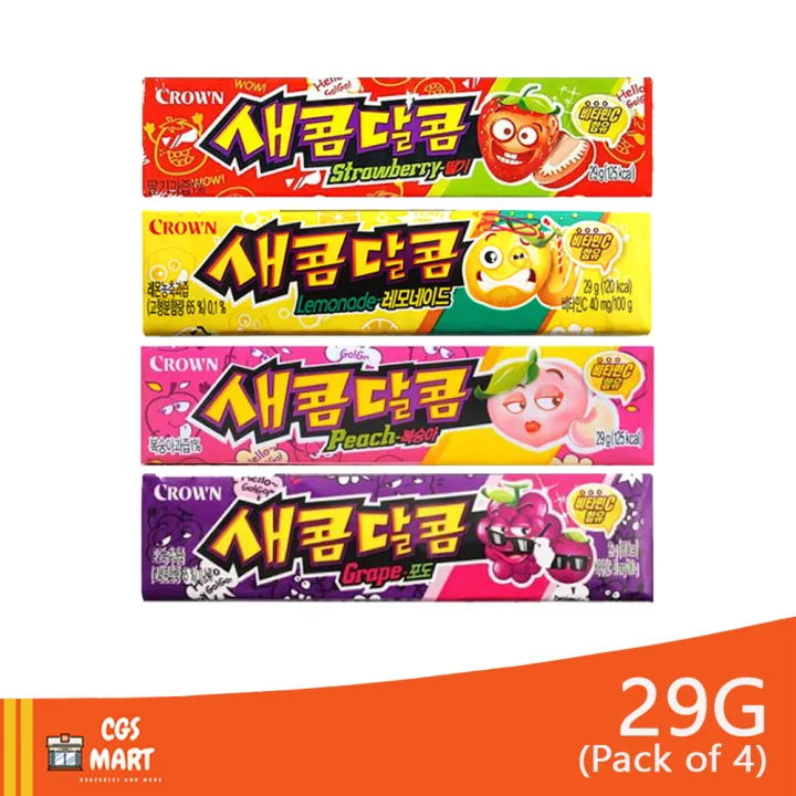 Pack of 4 Crown Secom Dalcom Sweet and Sour Soft Chewy Candy ...