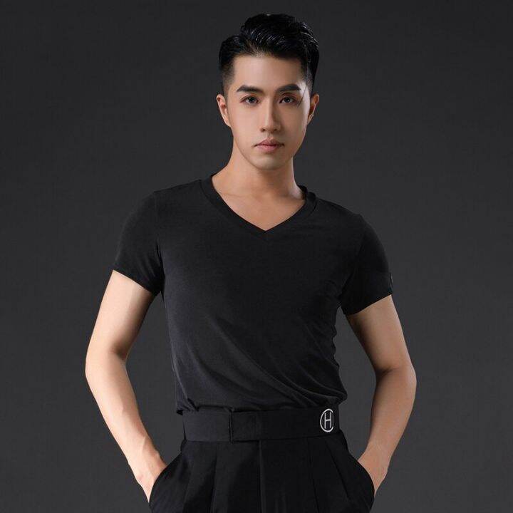 เสื้อเต้นรำละตินสำหรับสีดำผู้ชาย,2022เสื้อซ้อมเต้นแขนสั้นชุดเต้นชุดเต้นรำของเด็กสไตล์ลาตินเต้น ...